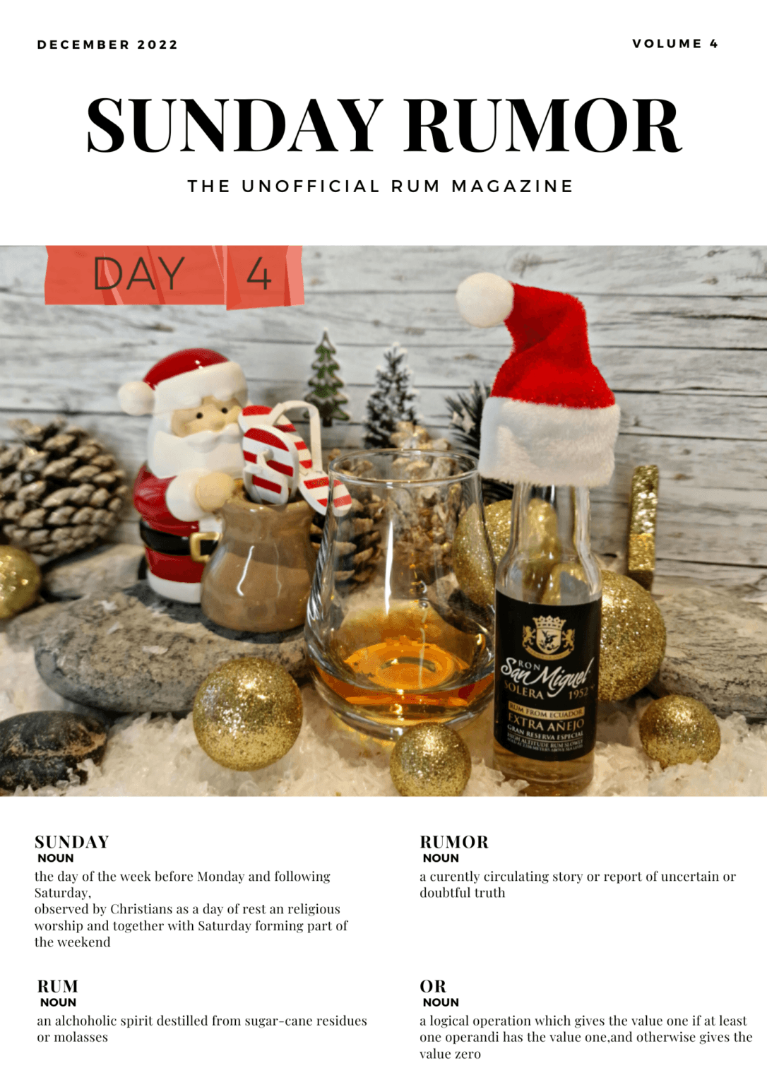 ADVENT CALENDAR DAY 4: SAN MIGUEL SOLERA 1952 EXTRA AÑEJO - SUNDAY RUMOR